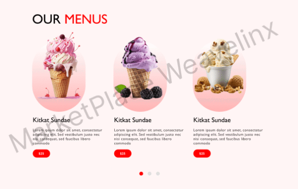 Ice Cream Shop Home UI Template – Figma/PDF | Weavelinx