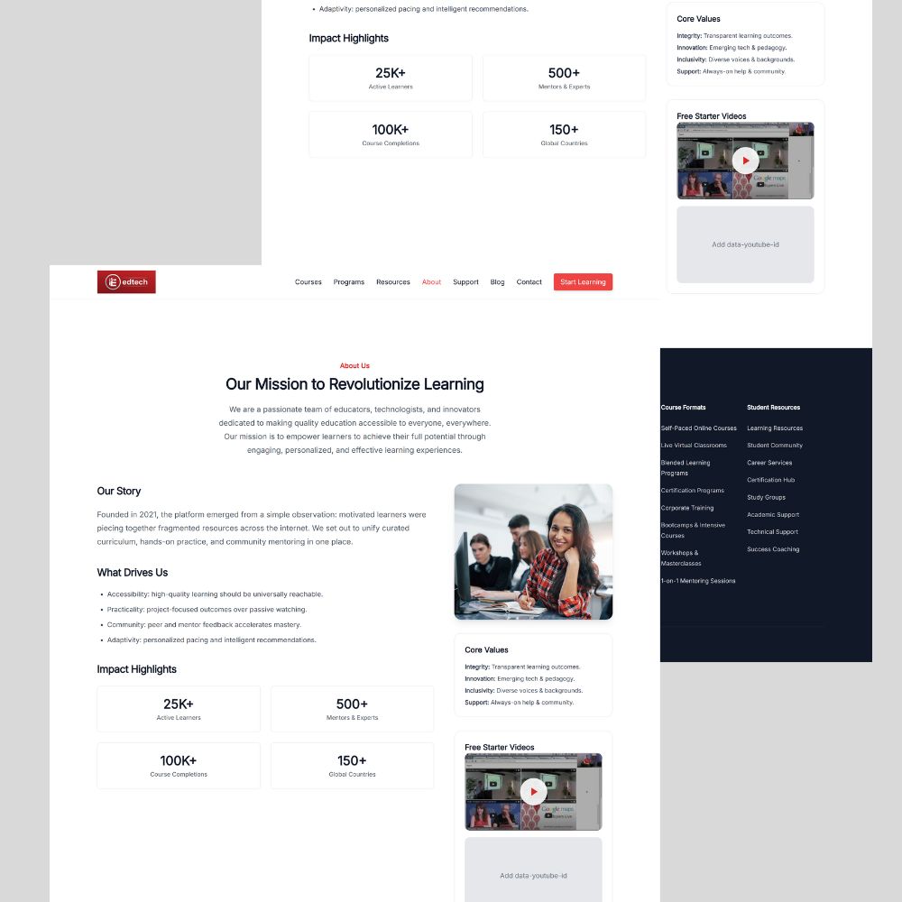 EdTech WP Theme – Static + WP Blog – WordPress | Weavelinx