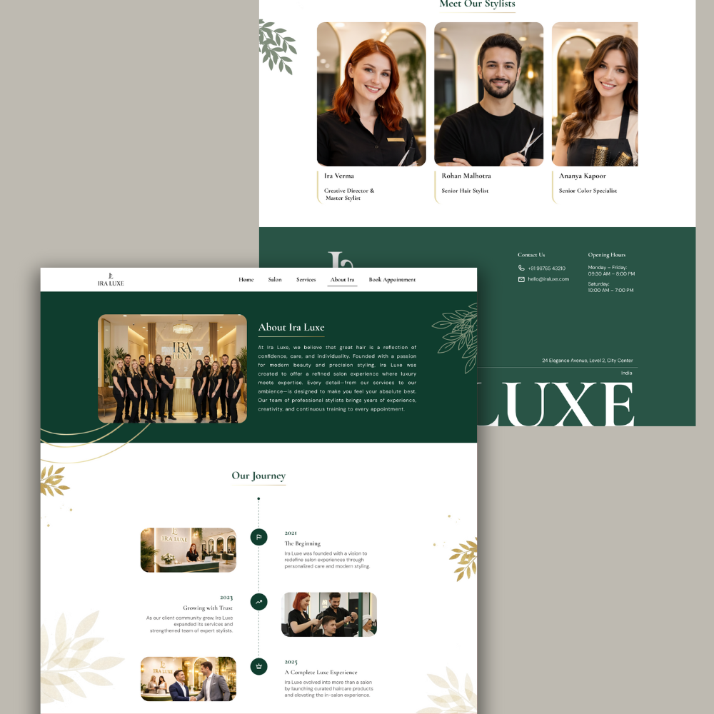 Salon Website UI Kit Figma – Free | Weavelinx